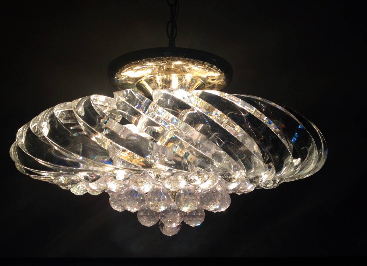 Lucite Swirl Ceiling Fixture at 1stDibs