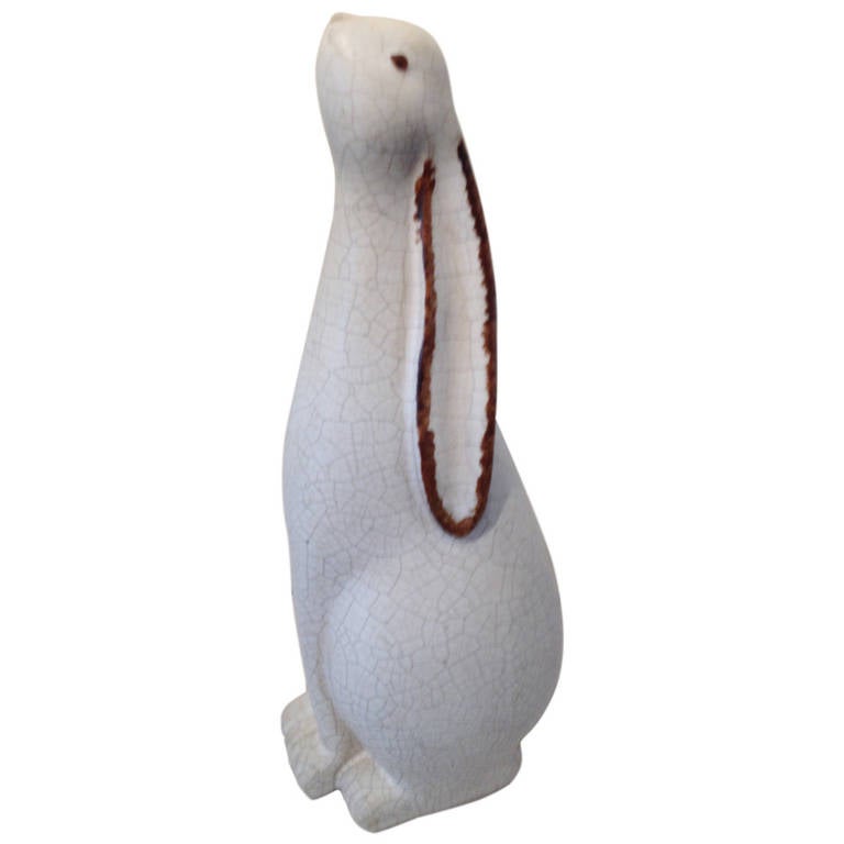 Art Deco Rabbit Ceramic Floor Figure at 1stDibs
