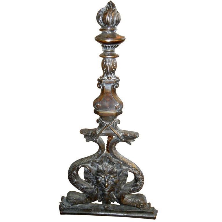 Antique French Bronze Andirons For Sale at 1stDibs