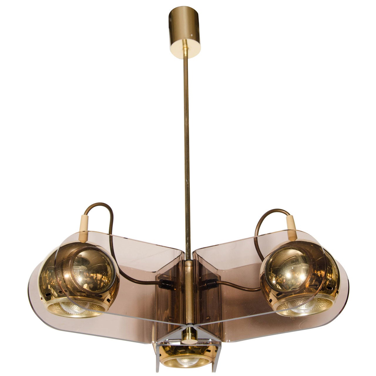 Mid Century Modern Triad Light Fixture Designed by Gino Sarfatti at 1stDibs