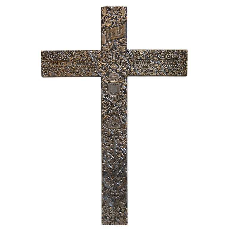 Antique Italian Cross in Solid Silver With Spectacular Hand Chasing at ...