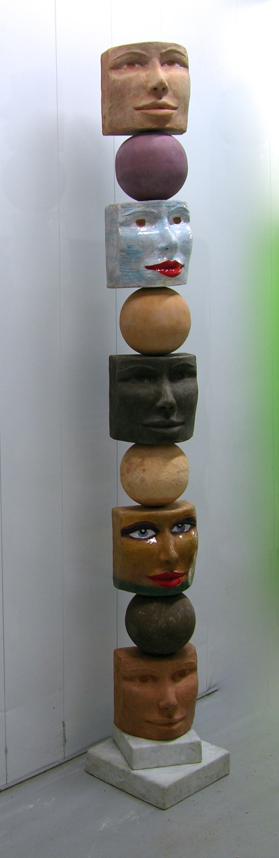 TOTEM Contemporary Italian Organic Pastel Enamel Figural Sculpture in ...