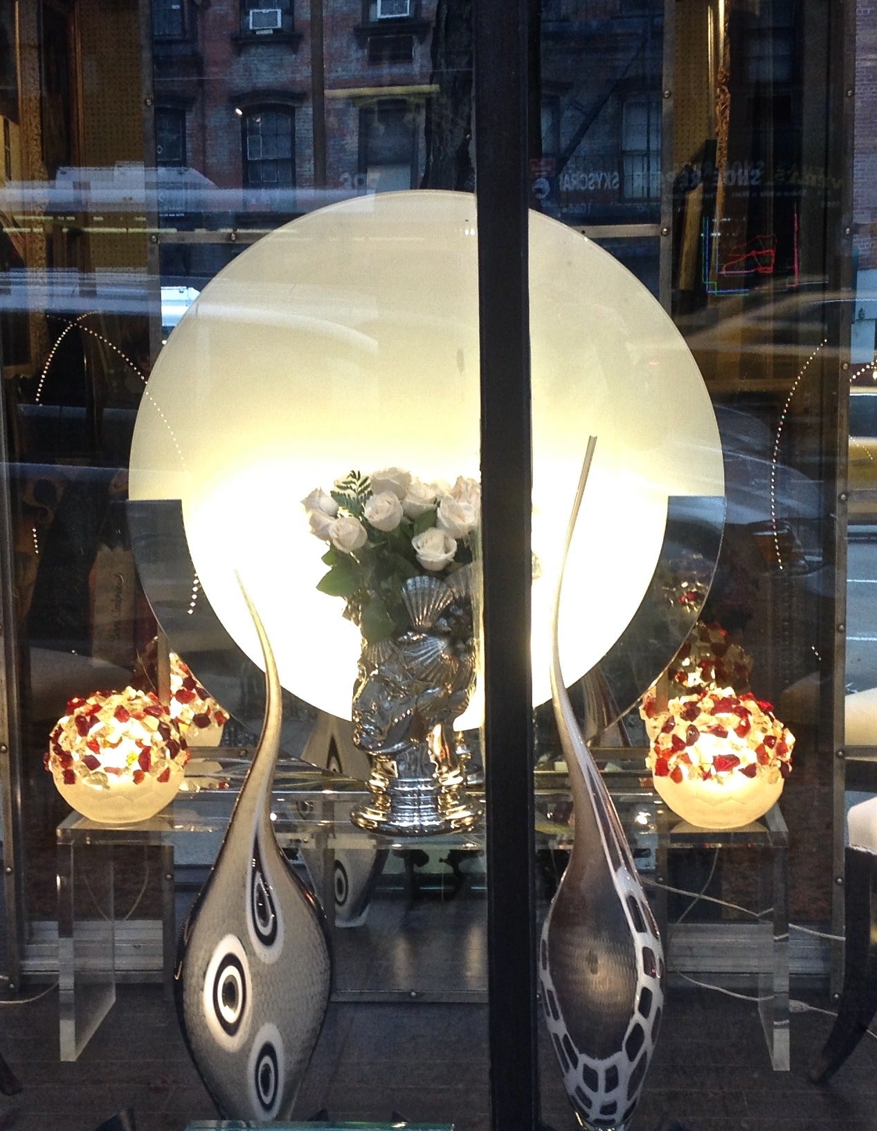 Giannella Ventura Italian Monumental Design White Chrome Modern Round ...