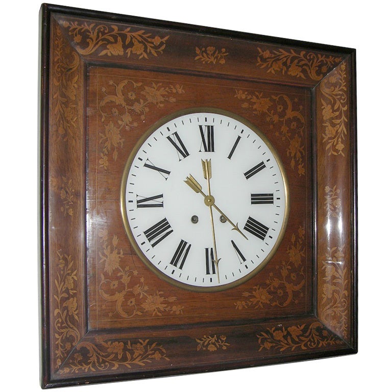 Red Tole Charles X Bullseye Wall Clock For Sale at 1stDibs