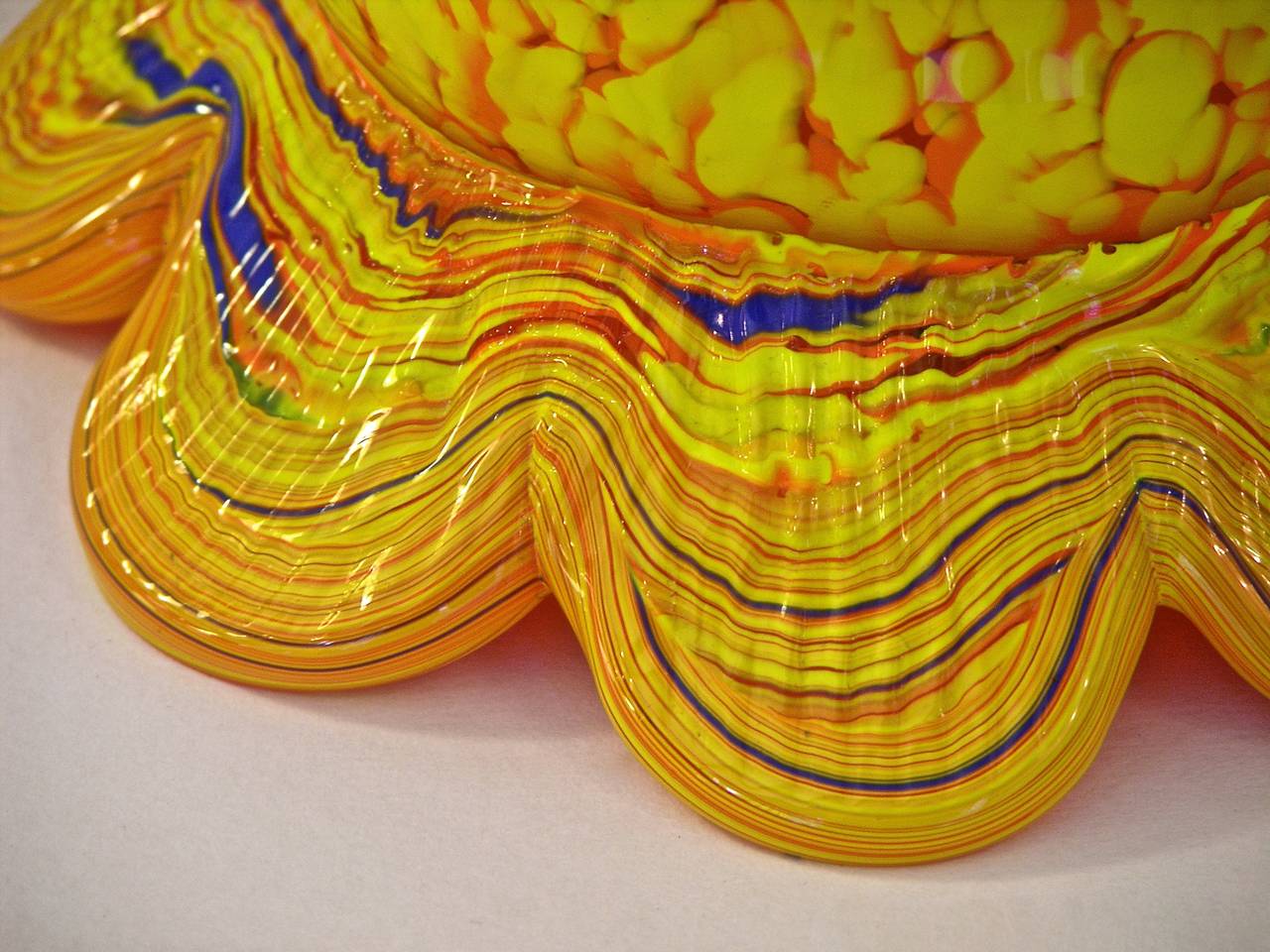 Barovier Toso 1990s Modern Yellow-Orange Murano Glass Luminous Lamps at ...