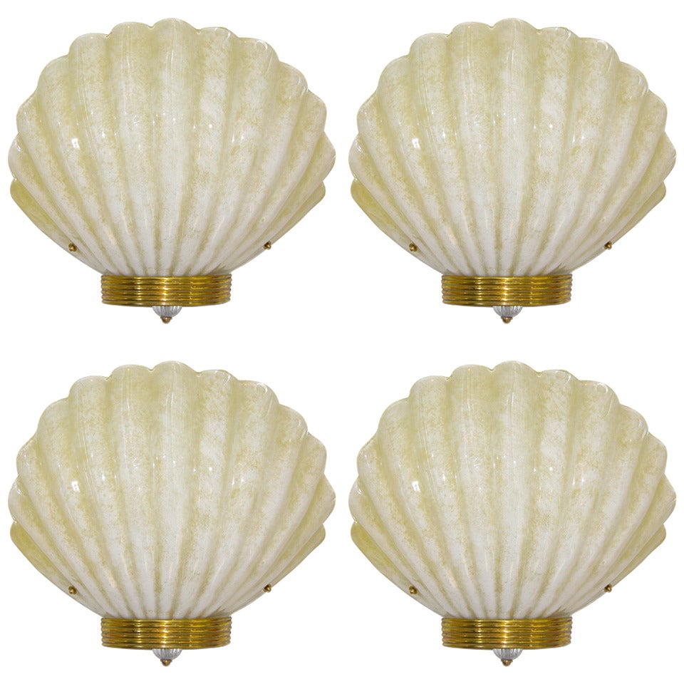 1930s Art Deco Double-Flower Leaded Sconce in Mother-of-Pearl at 1stDibs