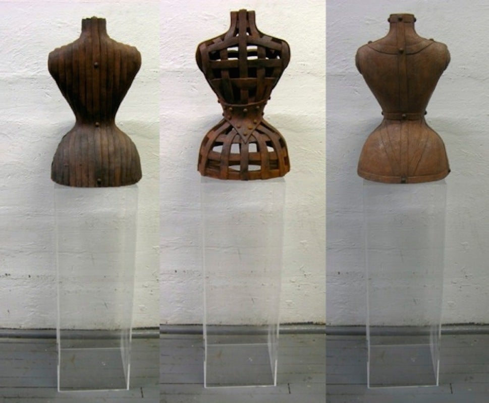 Contemporary Italian Modern Couture Sculpture of a Bust in Brown Terra ...