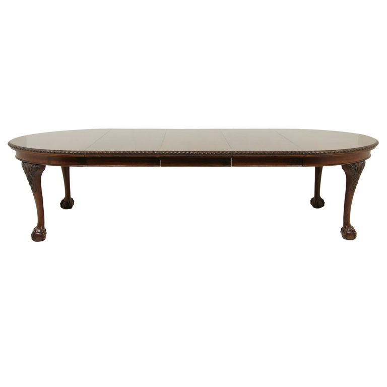 Mahogany Chippendale Style Dining Table at 1stDibs