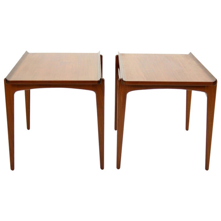 Danish Pair of Teak Side Tables at 1stDibs