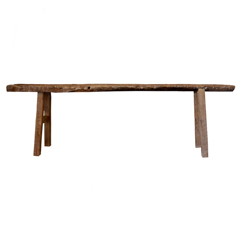 Vintage Primitive Blonde Console/Sofa Table at 1stDibs