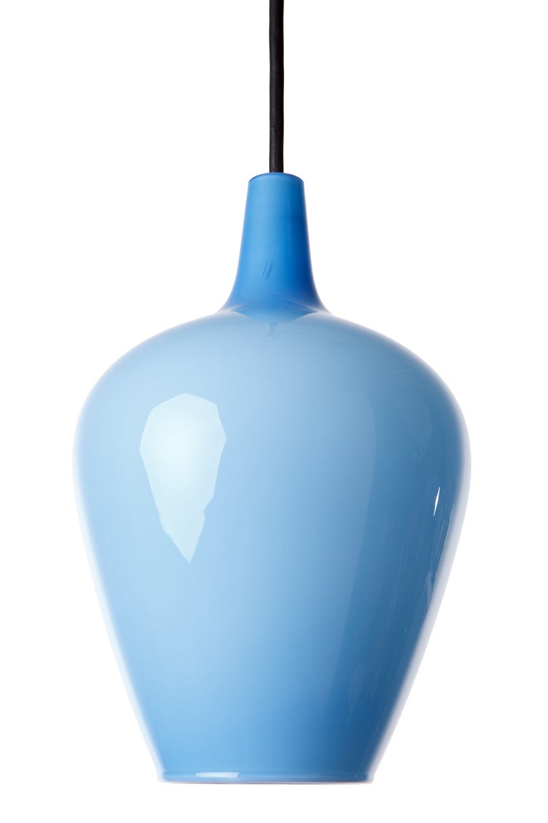 Celestial Blue Glass Pendant Fixture For Sale at 1stDibs