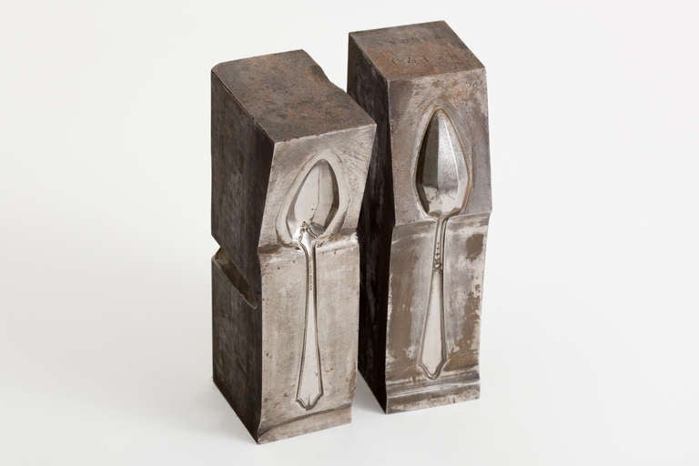 Pair of Steel Spoon Mold Sculptures at 1stDibs | spoon mold metal