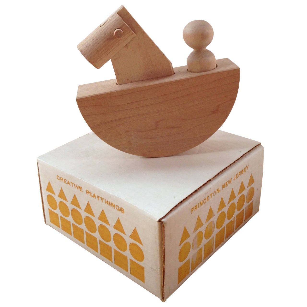 Creative Playthings Miniature Wood Rocking Horse and Rider, American ...