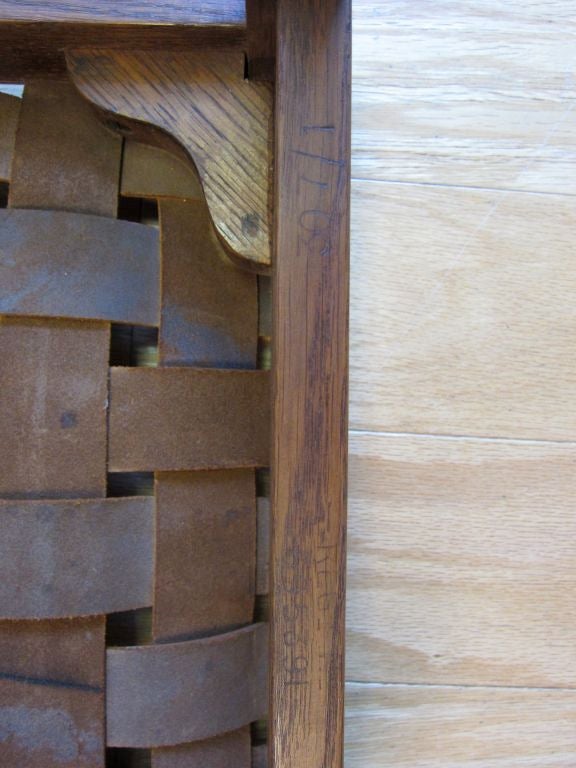 Arthur Simpson Oak and Leather Strap "Easy Stool, " English, circa 1920 ...