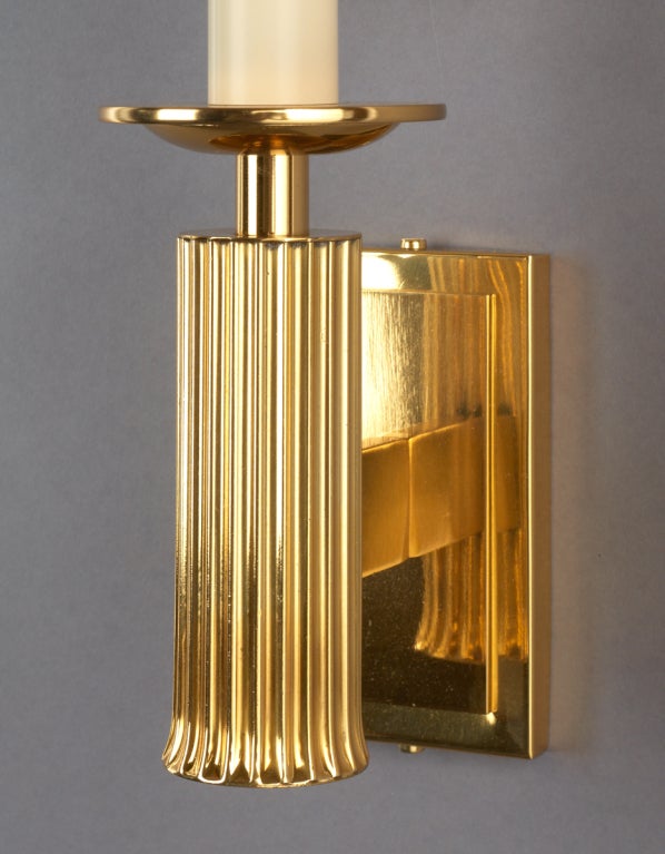 1950's Pair of French Fluted Sconces at 1stDibs