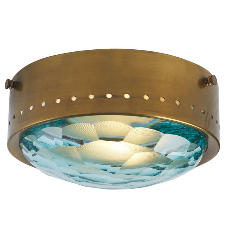 Faceted Italian Ceiling Light at 1stDibs