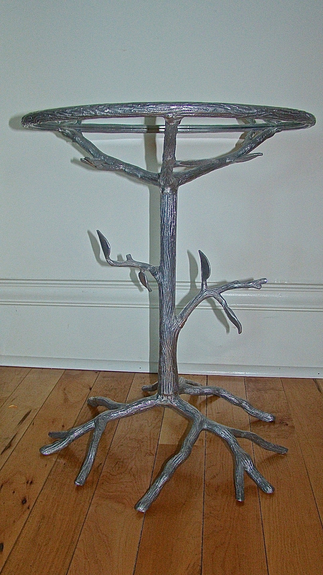 Aluminum Sculptural Mid-Century Tree Side Table at 1stDibs