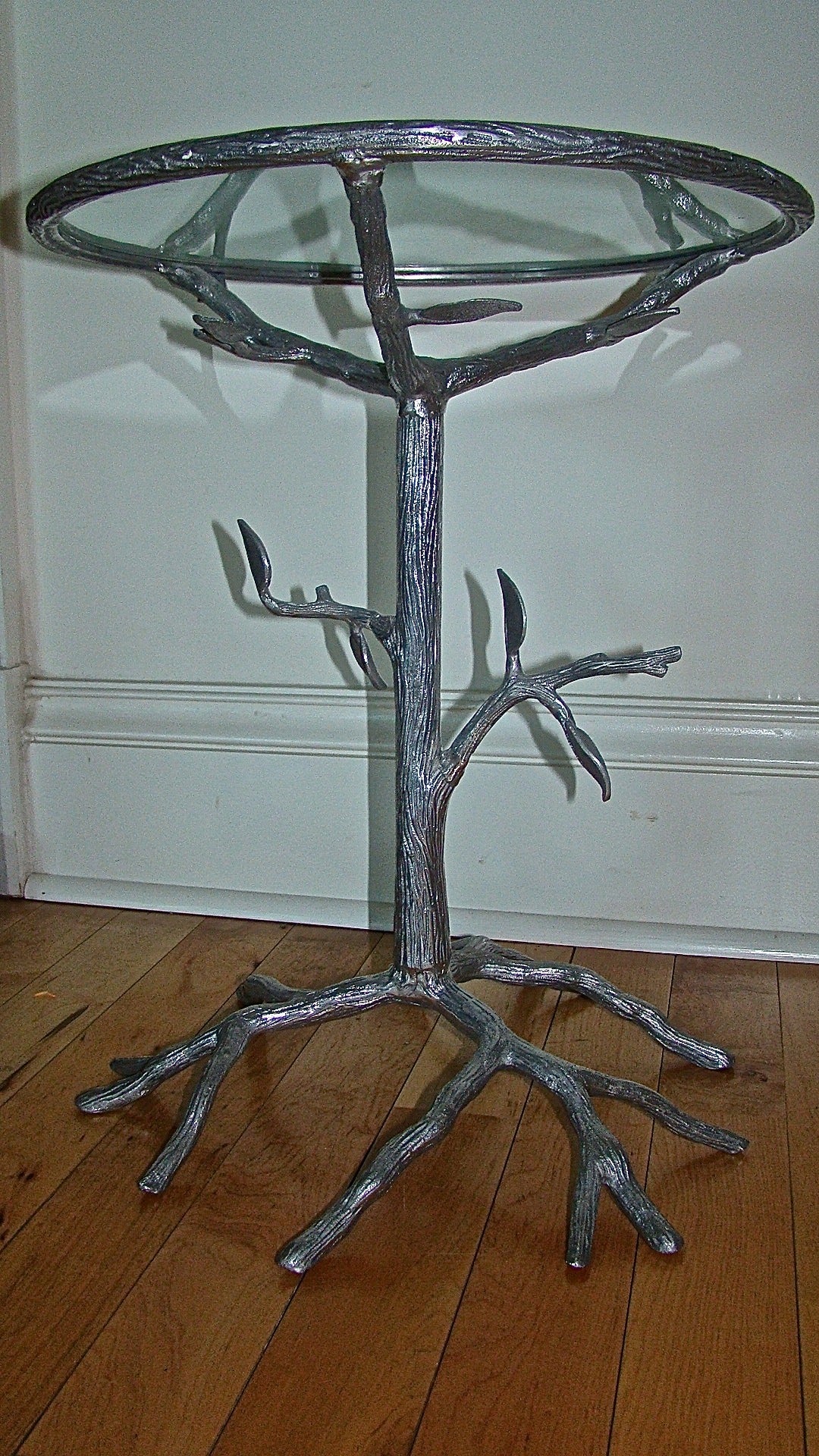 Aluminum Sculptural Mid-Century Tree Side Table at 1stDibs