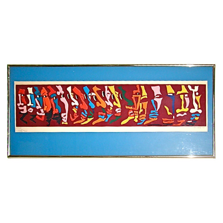 1975 Dale Goode Artist Proof Abstract Faces Lithograph Signed at 1stDibs