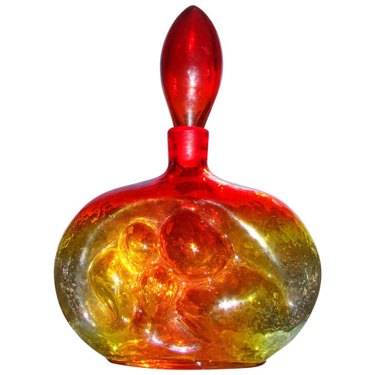 Blenko Glass Wayne Husted Bubble Decanter Model 6310 at 1stDibs ...