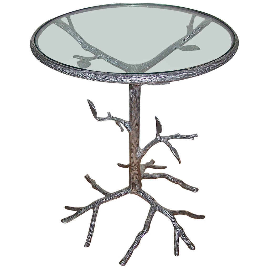 Aluminum Sculptural Mid-Century Tree Side Table at 1stDibs