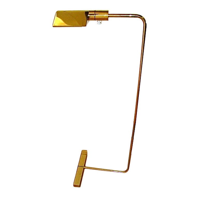 Cedric Hartman Polished Brass Adjustable Reading Floor Lamp at 1stDibs