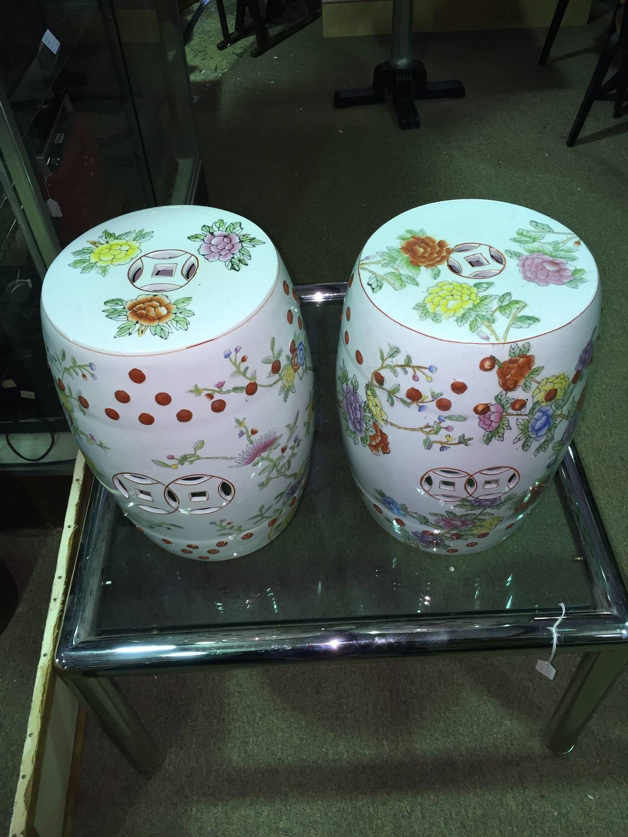 Pair of Chinese Garden Drum Tables or Stools at 1stDibs