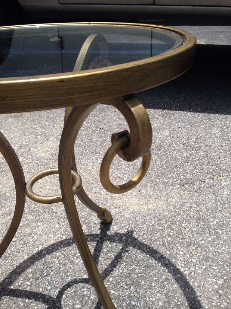 Pair of Hoof Foot Glass Top End Tables at 1stDibs