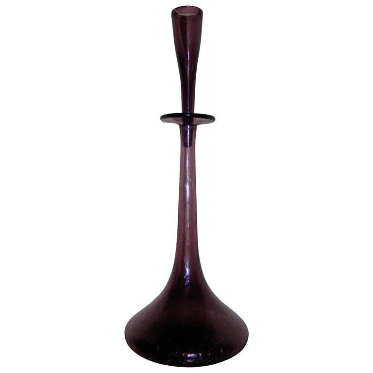 Blenko Glass Early Wayne Husted Shot Glass Decanter 6027 at 1stDibs