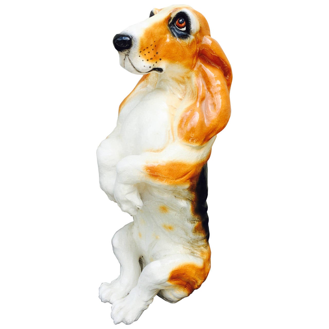 Italian Pottery Begging Hound Dog Sculpture at 1stDibs