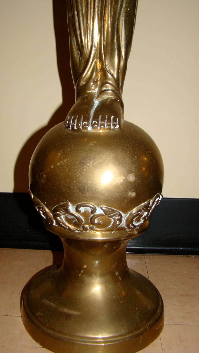 Large Bronze Art Deco Winged Angel Floor Sculpture at 1stDibs