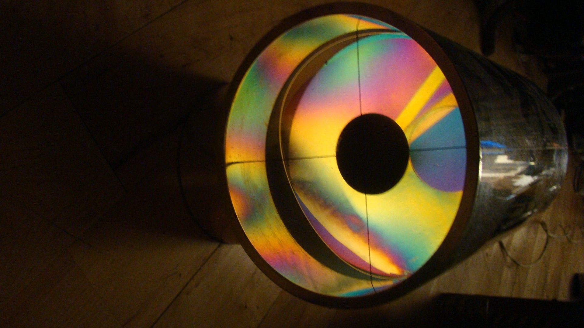 Aurora Magical Chrome Spectrum Clock by Kirsch and Hamilton, 1970s at ...
