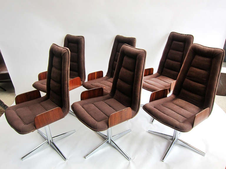 Set 6 Swivel Office Chairs - 1970’s For Sale at 1stDibs