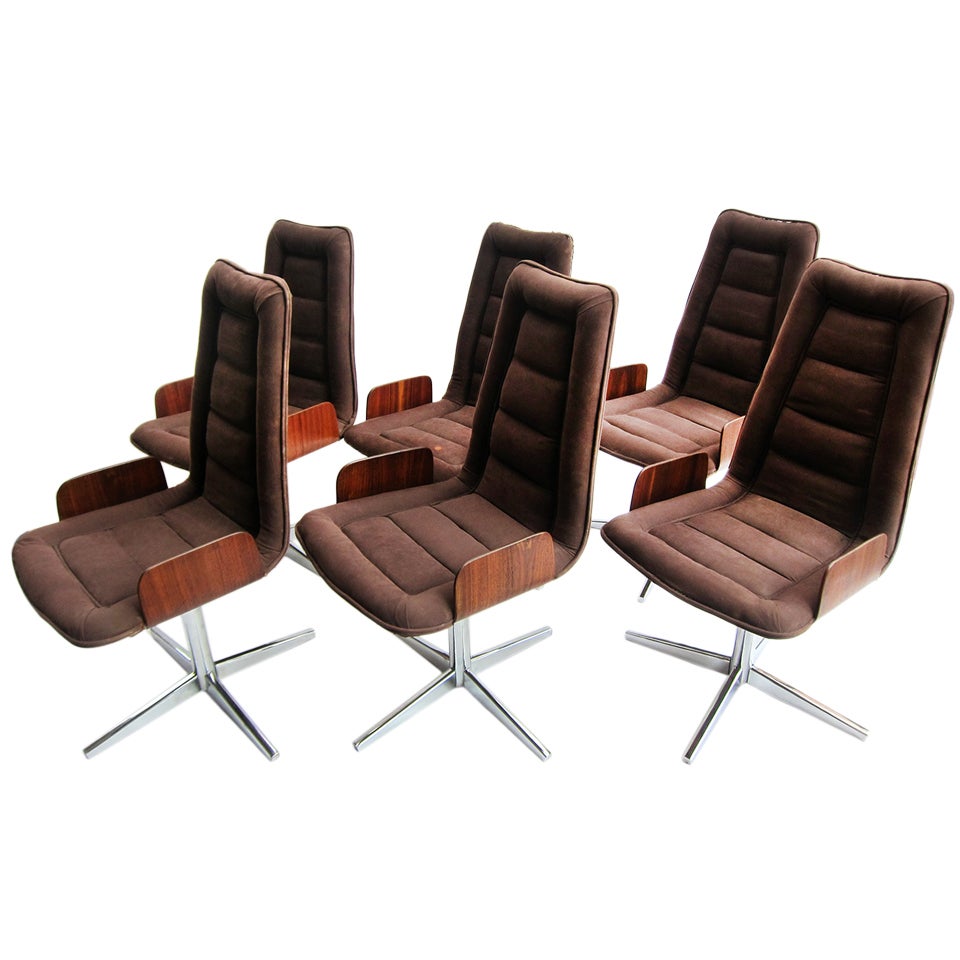 Set 6 Swivel Office Chairs - 1970’s For Sale at 1stDibs