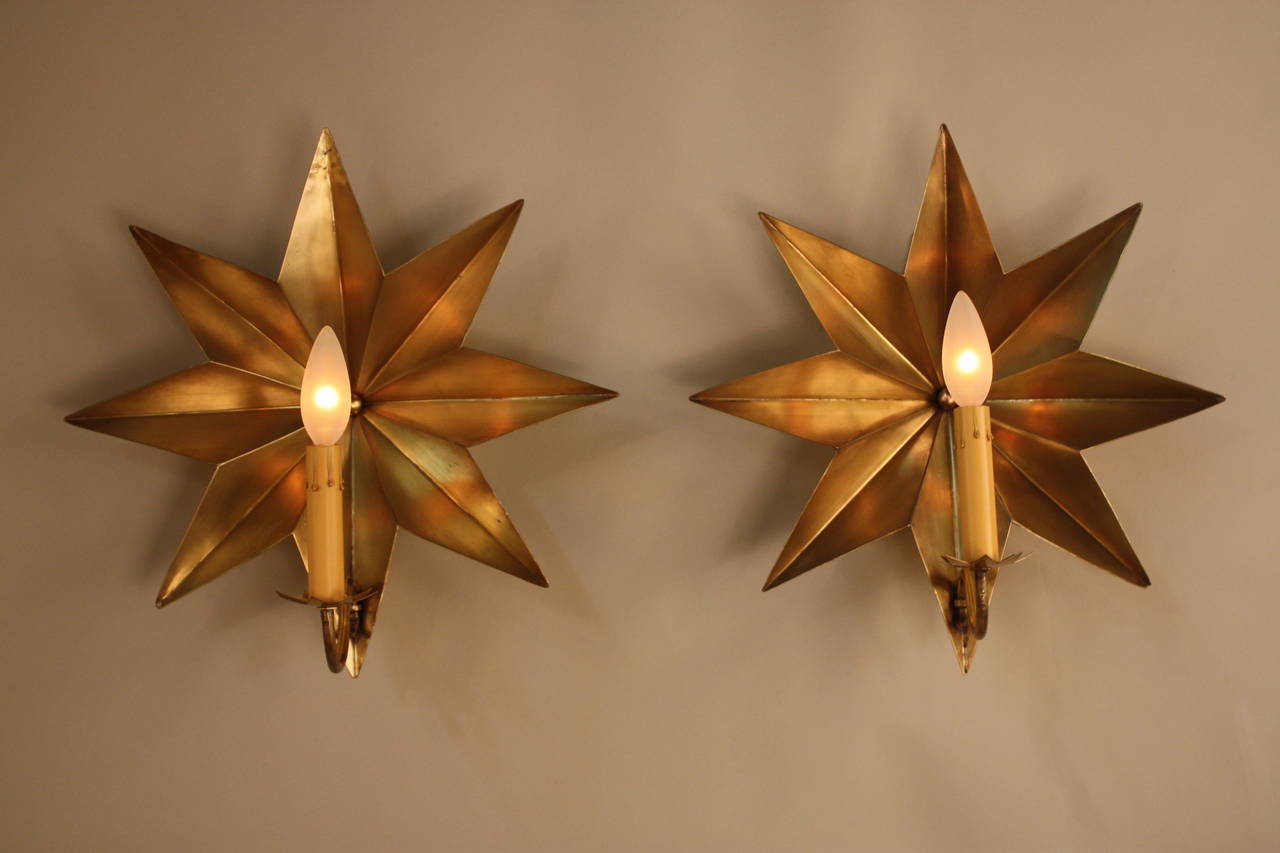 Bronze Star Wall Sconces at 1stDibs