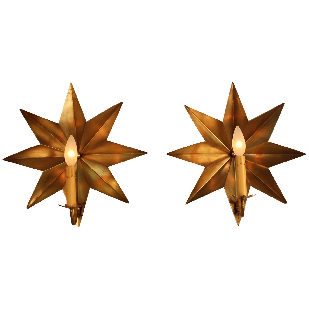 Bronze Star Wall Sconces at 1stDibs