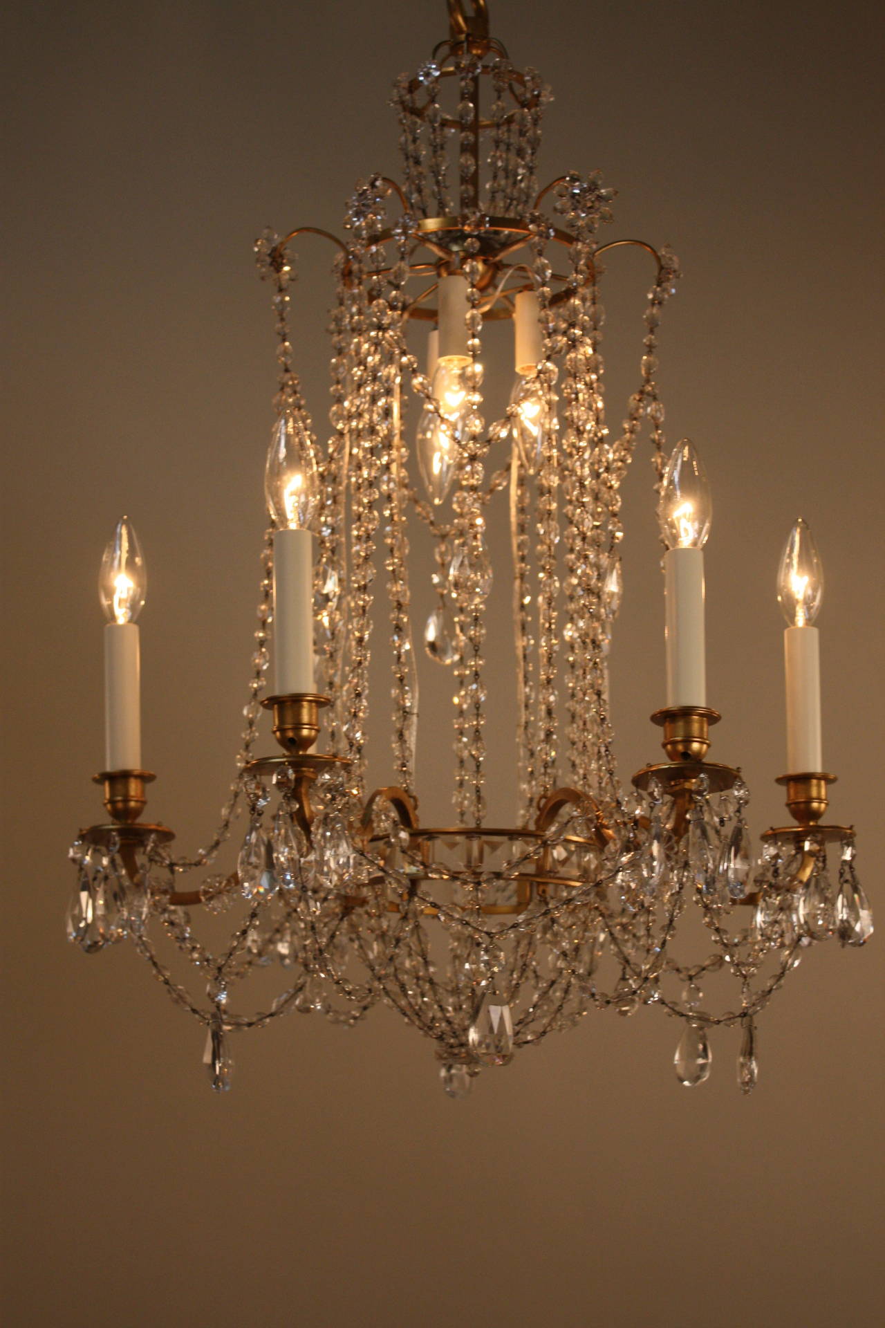 Crystal Art Deco Chandelier at 1stDibs