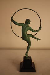 Art Deco Hoop Dancer Statue by Briand at 1stdibs