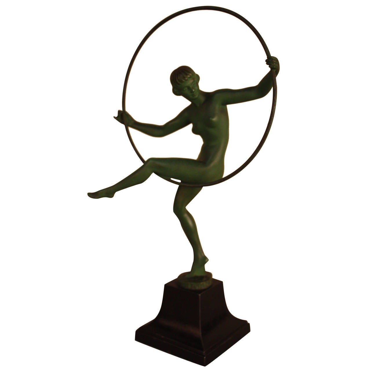 Art Deco Hoop Dancer Statue by Briand at 1stDibs