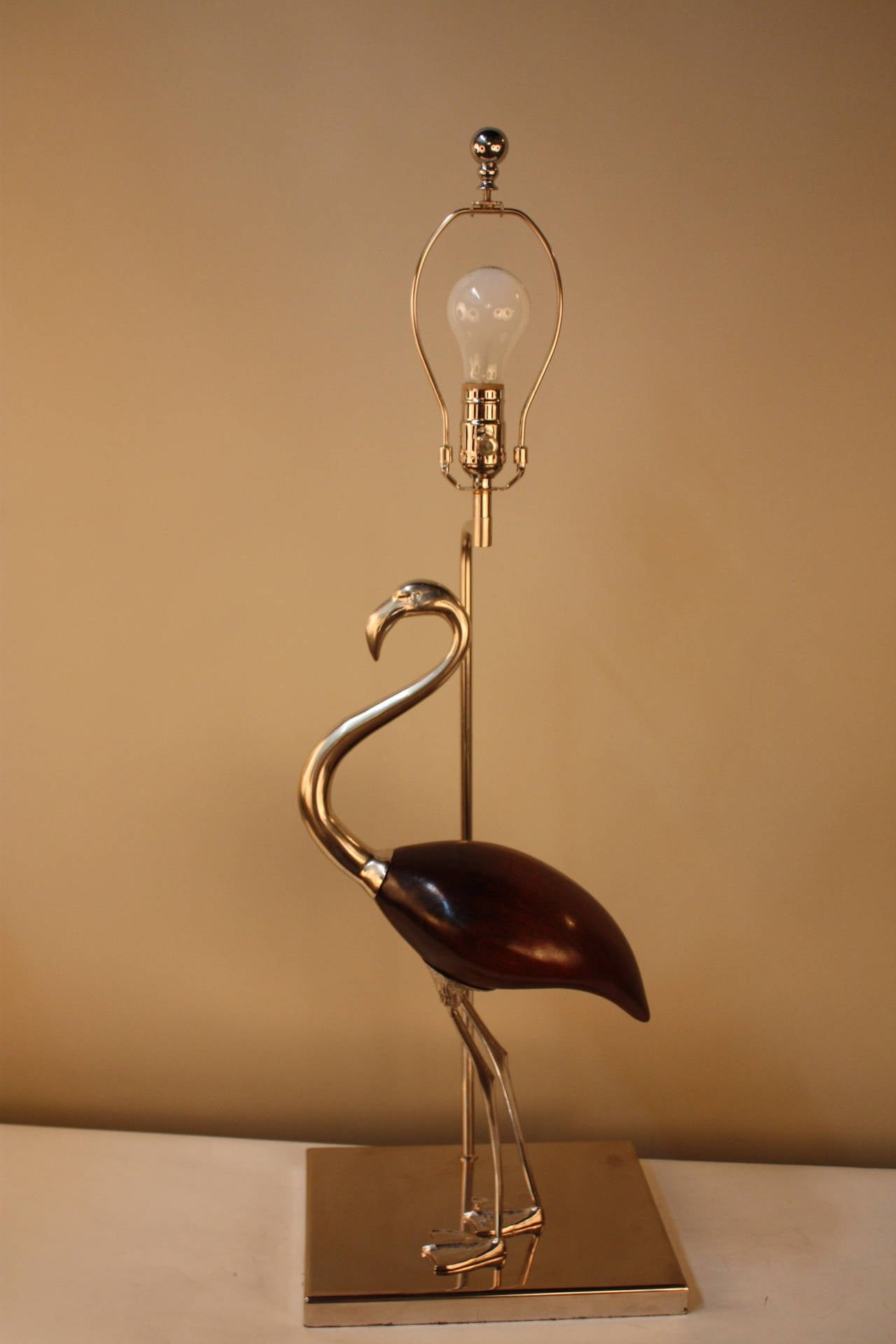 Mid-Century Flamingo Table Lamp at 1stDibs