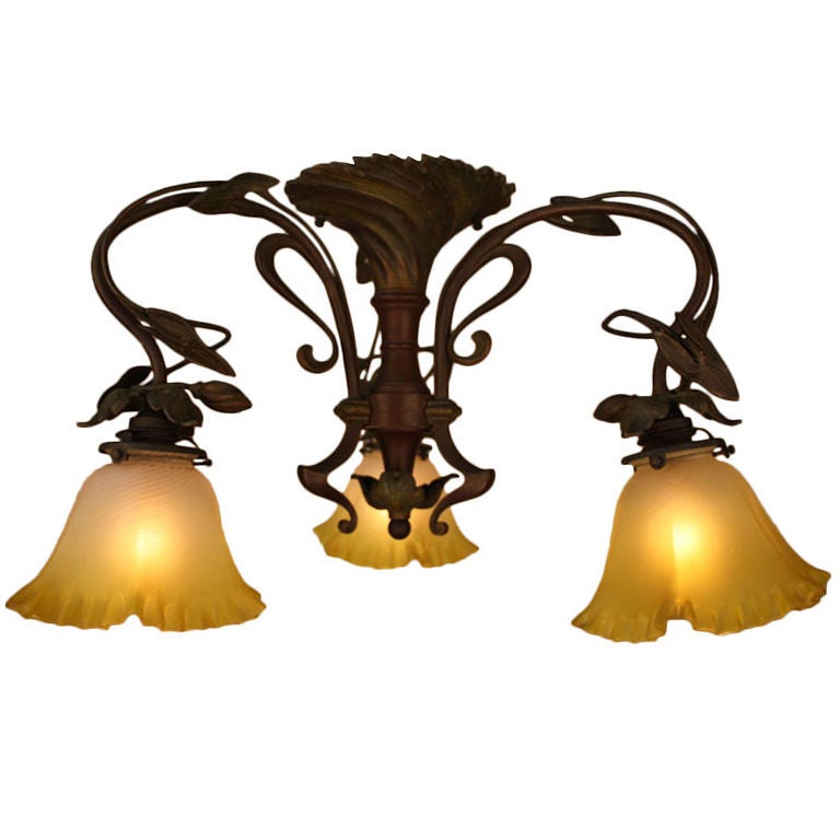 French Art Nouveau Ceiling Light at 1stDibs