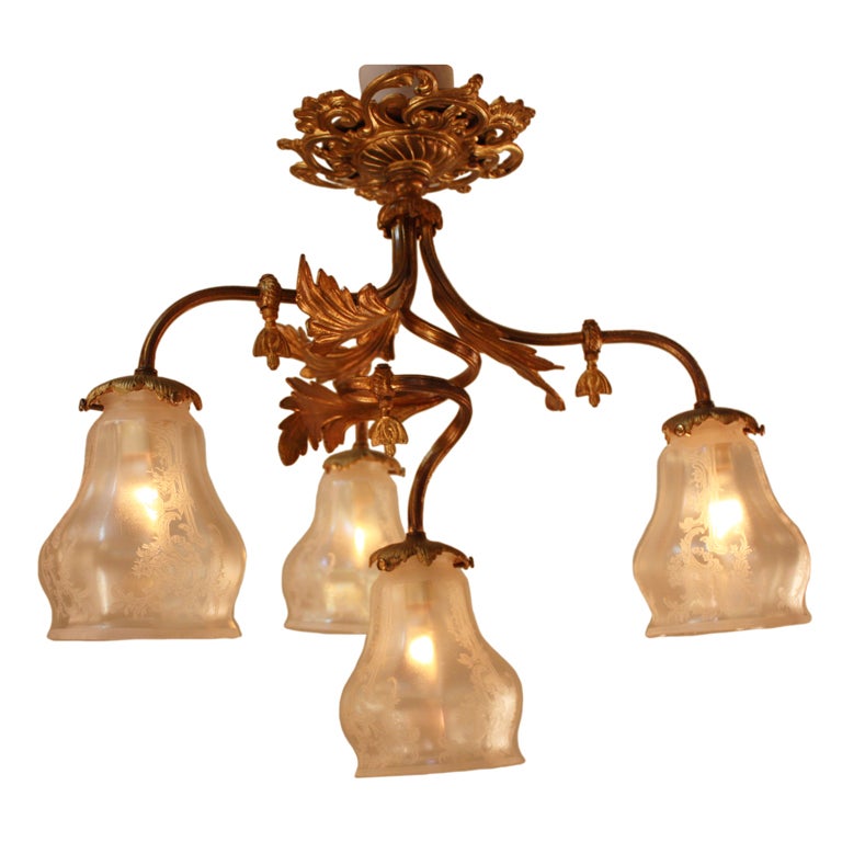 French Bronze Ceiling Light at 1stDibs
