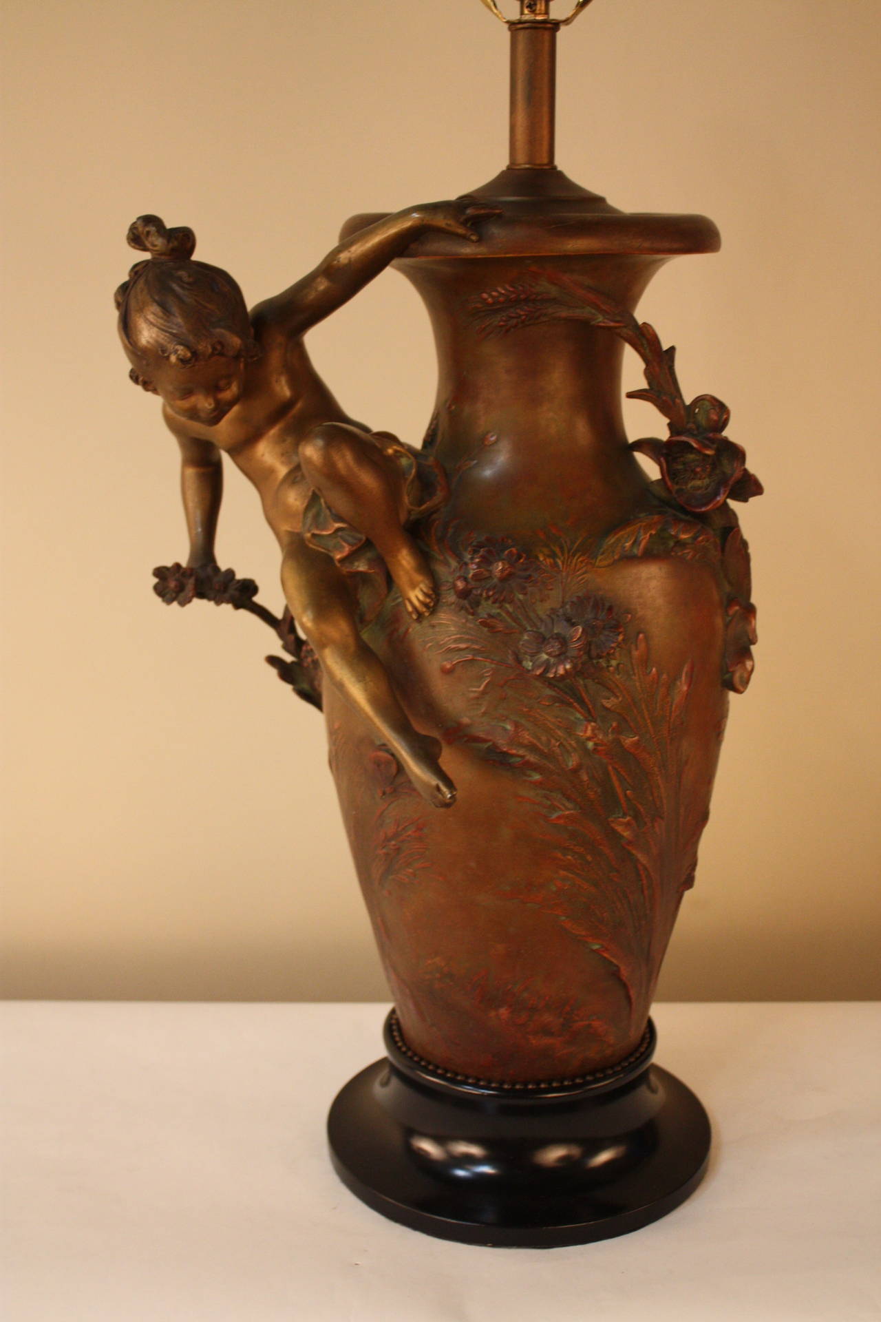 Art Nouveau Lamp by Auguste Moreau at 1stDibs | auguste moreau lamp ...