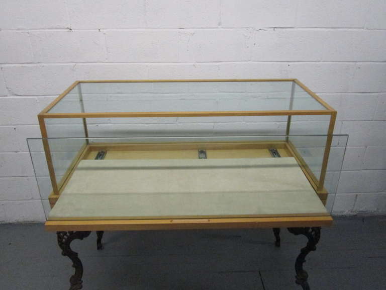Wrought Iron and Glass Display Cabinet or Showcase at 1stDibs