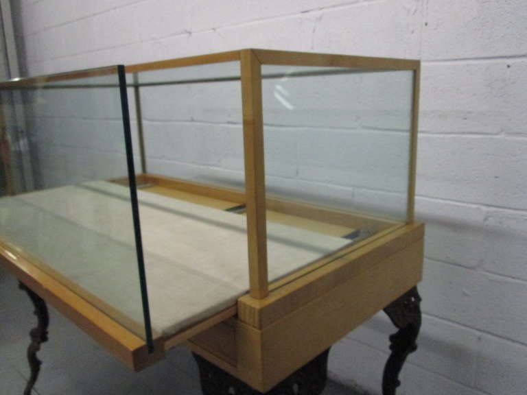 Wrought Iron and Glass Display Cabinet or Showcase at 1stDibs