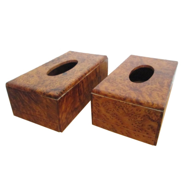Pair of 1950s Unique Burl Wood Tissue Box Holders at 1stDibs | unique ...