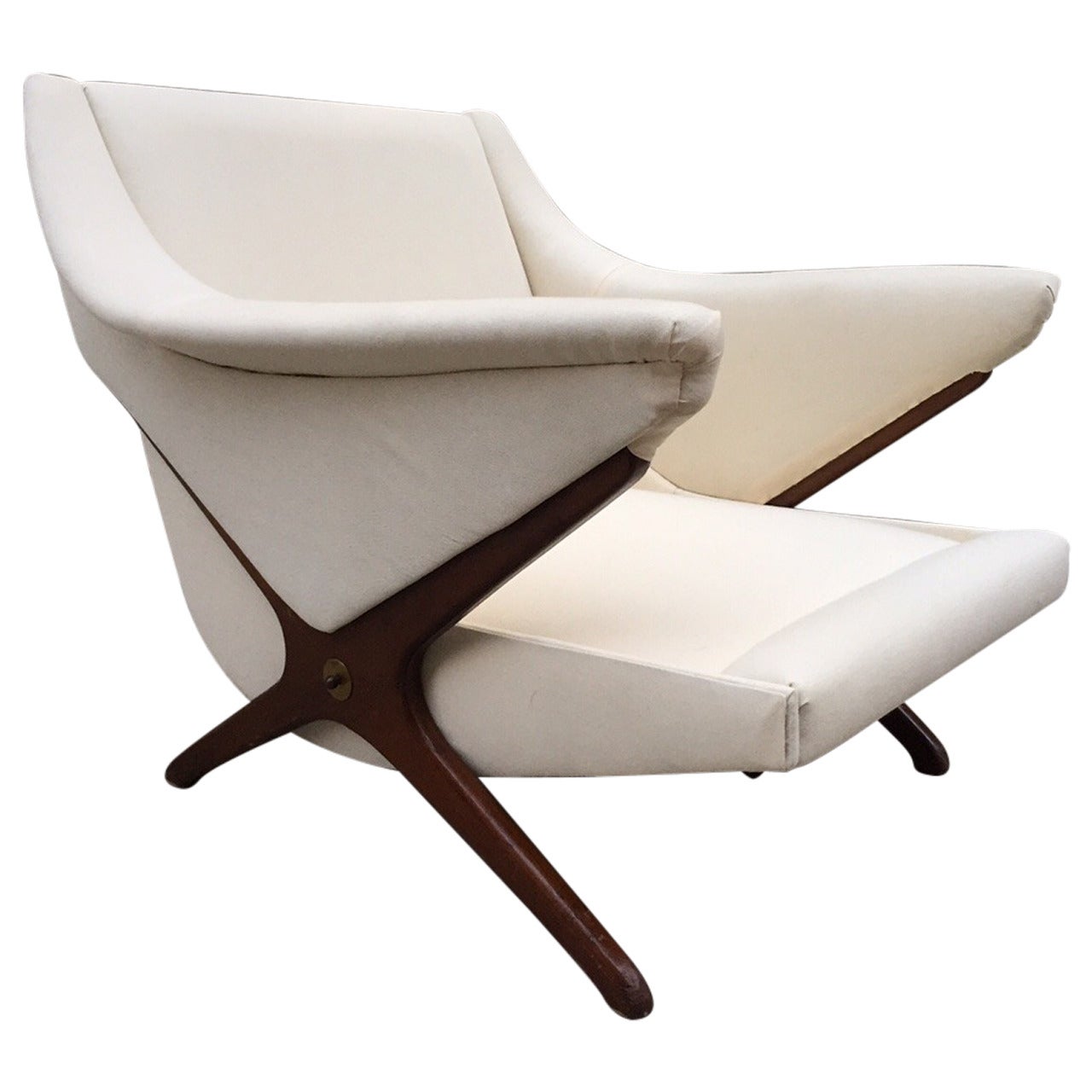 Walnut Sculptural Lounge Chair Style of Kagan at 1stDibs