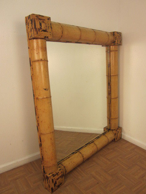 Large Bamboo Mirror at 1stDibs