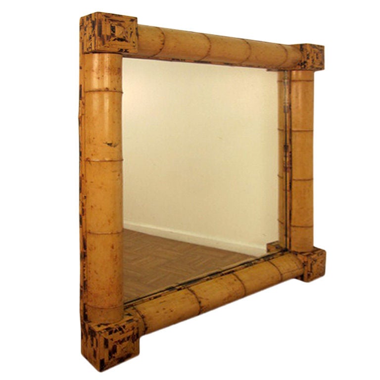 Large Bamboo Mirror at 1stDibs