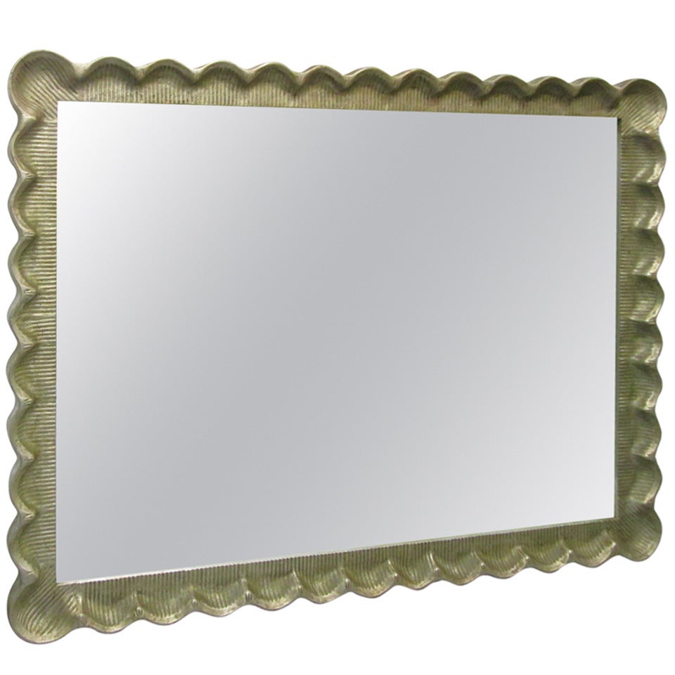 Large Decorative Scalloped Frame Mirror at 1stDibs